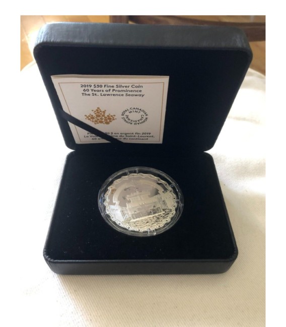 ST LAWRENCE SEAWAY 60th Anniversary 2 Oz Silver Coin 30$ Canada 2019 ...