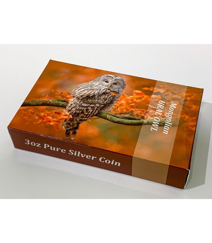 URAL OWL 3D Shaped 2 Oz Silver Coin 100 Togrog Mongolia 2019 - Treasure ...